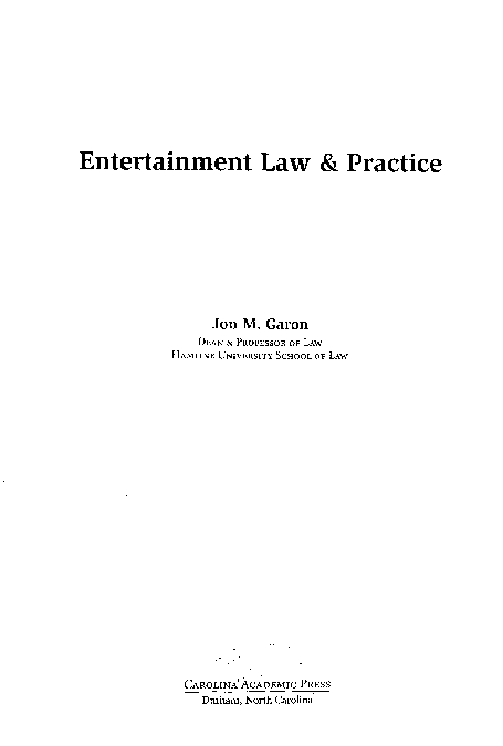 (PDF) Entertainment law & practice