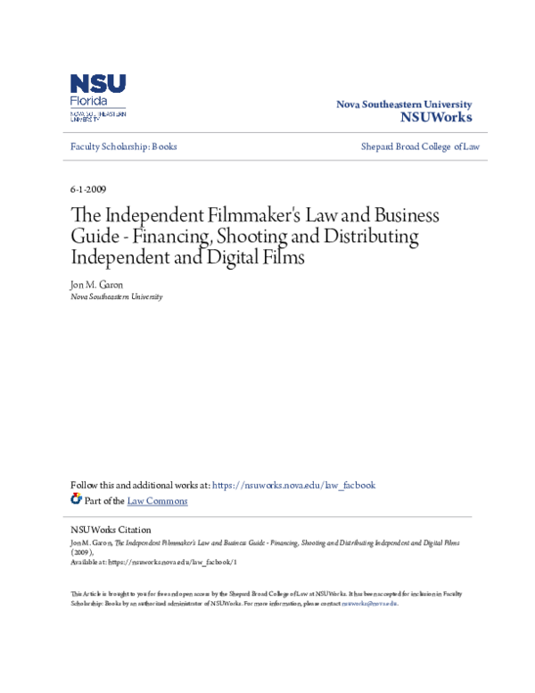 (PDF) The Independent Filmmaker's Law and Business Guide: Financing ...