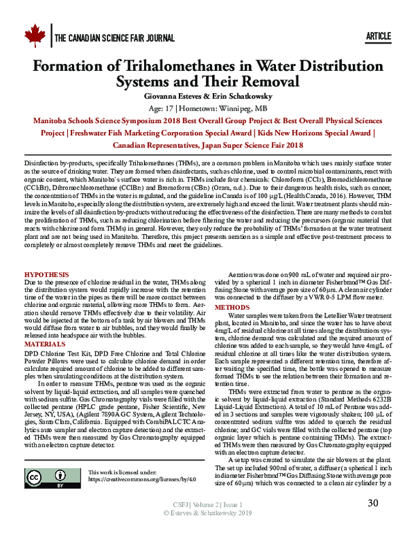 (PDF) Formation of Trihalomethanes in Water Distribution Systems and ...