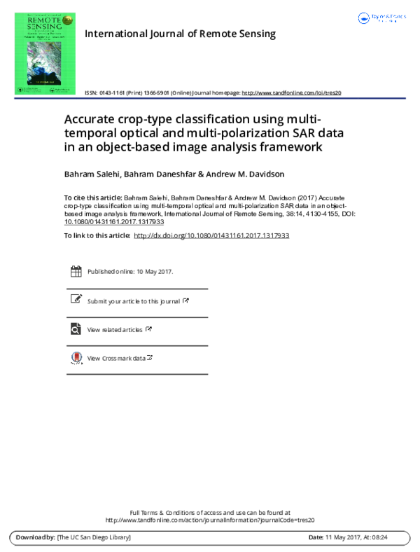 (PDF) Accurate crop-type classification using multi-temporal optical and multi-polarization SAR ...