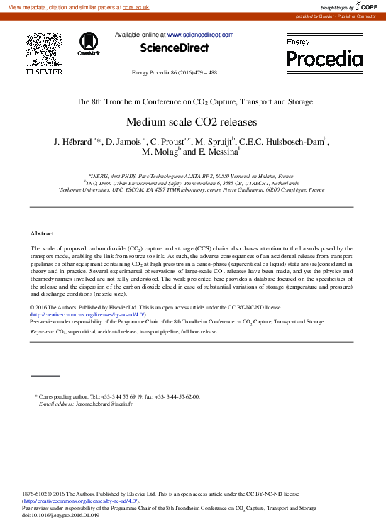 (PDF) Medium Scale CO2 Releases