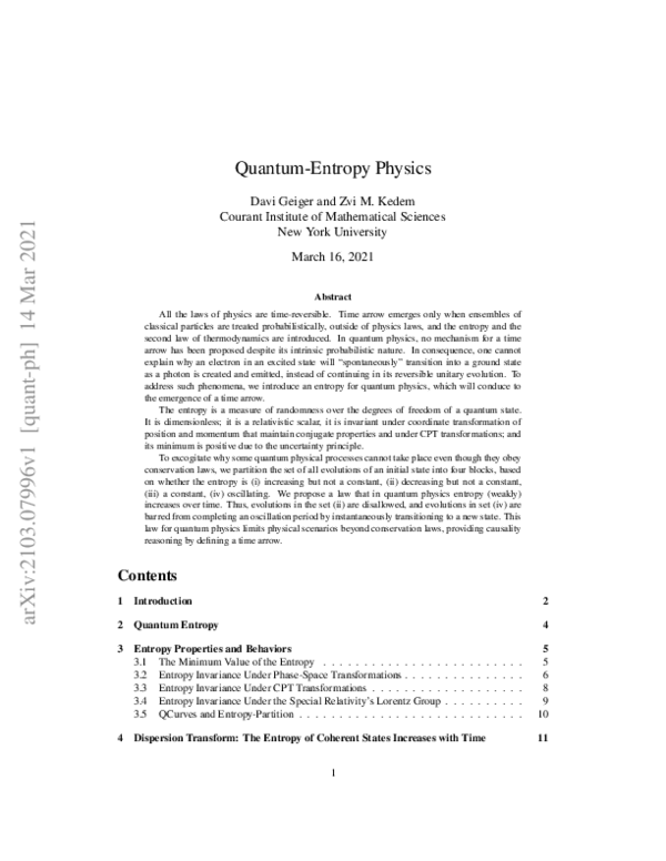 (PDF) Quantum-Entropy Physics