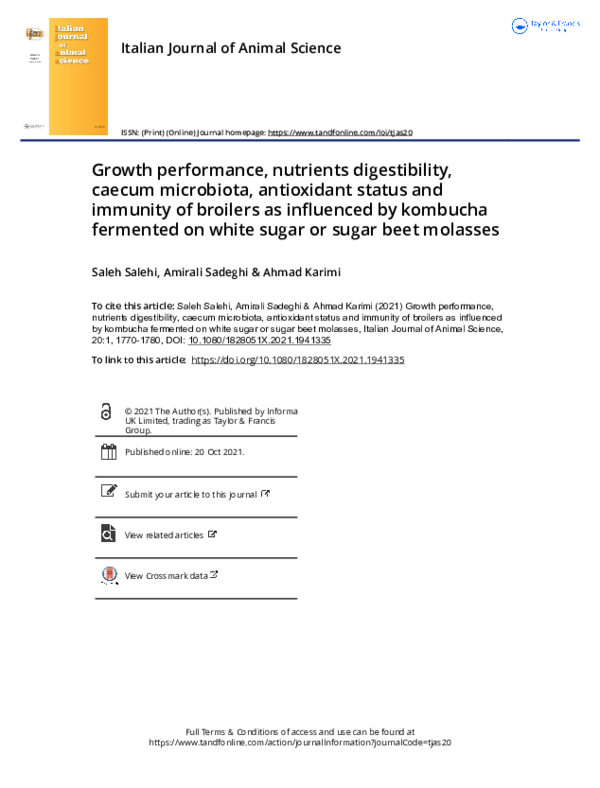 (PDF) Growth performance, nutrients digestibility, caecum microbiota, antioxidant status and ...