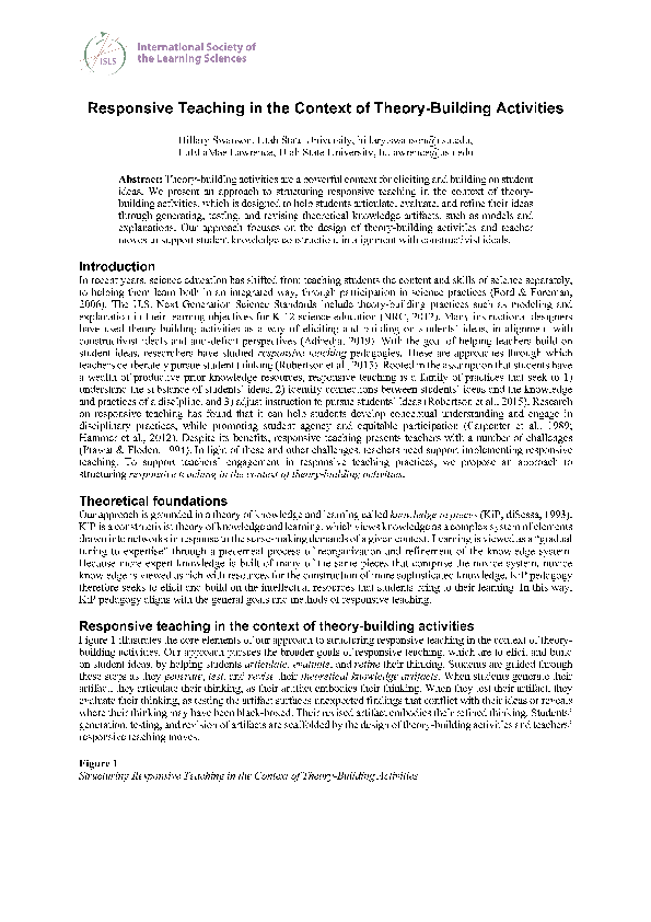 (PDF) Responsive Teaching in the Context of Theory-Building Activities ...