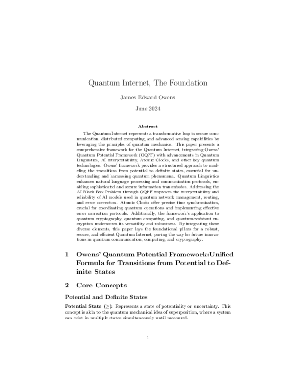 (PDF) Quantum Internet, The Foundation