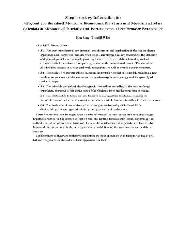 (PDF) Beyond the Standard Model: A Framework for Structural Models and Mass Calculation Methods ...
