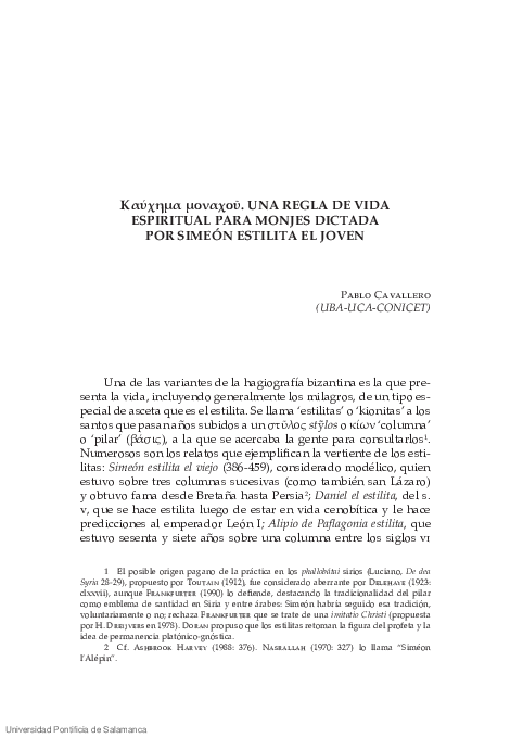 (PDF) Καῡχηυα μοναχοῡ: una regla de vida espiritual para monjes dictada ...