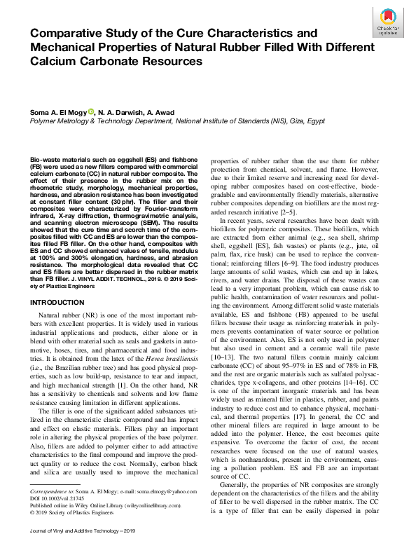(PDF) Comparative Study of the Cure Characteristics and Mechanical ...