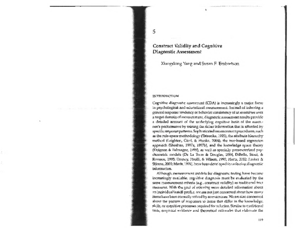 (PDF) Construct Validity and Cognitive Diagnostic Assessment