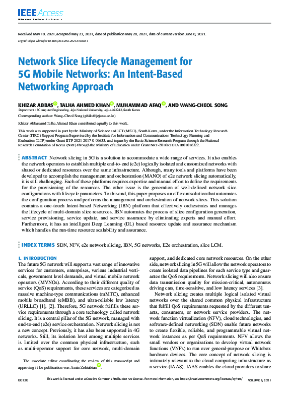 (PDF) Network Slice Lifecycle Management for 5G Mobile Networks: An Intent-Based Networking Approach