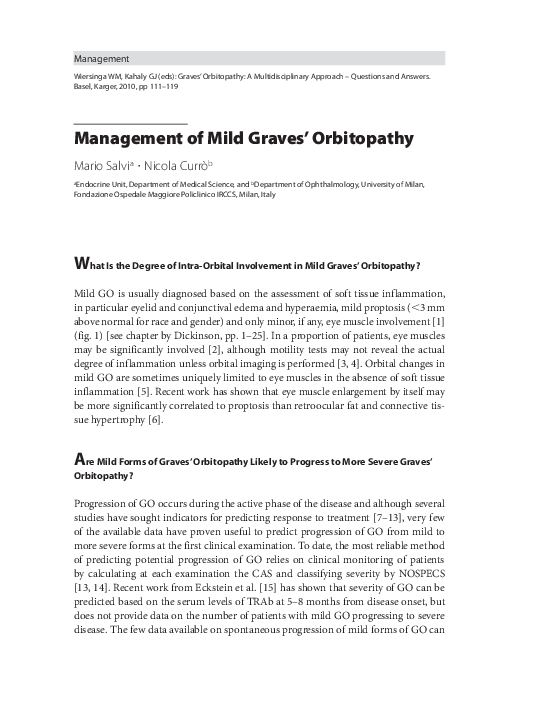 (PDF) Management of Mild Graves’ Orbitopathy