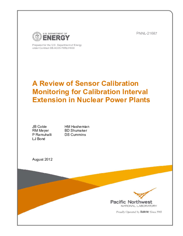 (PDF) A Review of Sensor Calibration Monitoring for Calibration ...