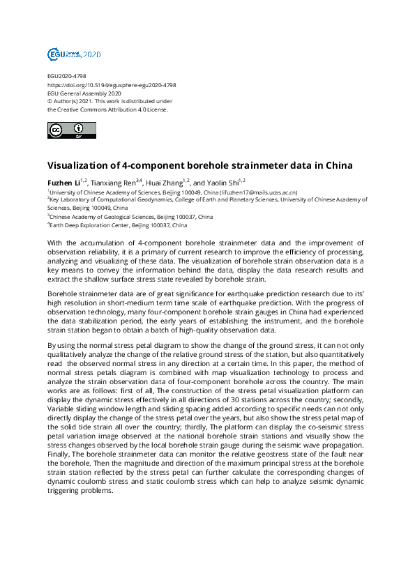 (PDF) Visualization of 4-component borehole strainmeter data in China