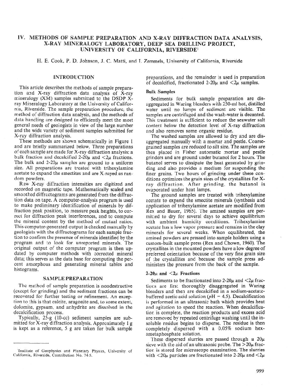 (PDF) Methods of Sample Preparation and X-Ray Diffraction Data Analysis, X-Ray Mineralogy ...
