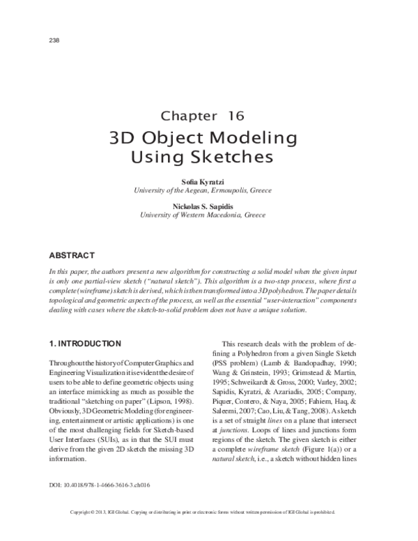(PDF) 3D Object Modeling using Sketches | Nickolas Sapidis - Academia.edu