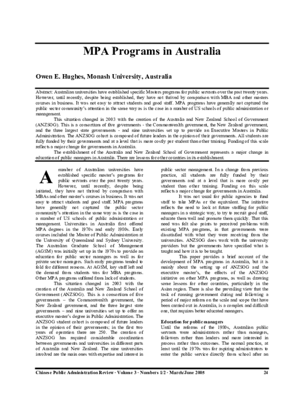 (PDF) MPA Programs in Australia