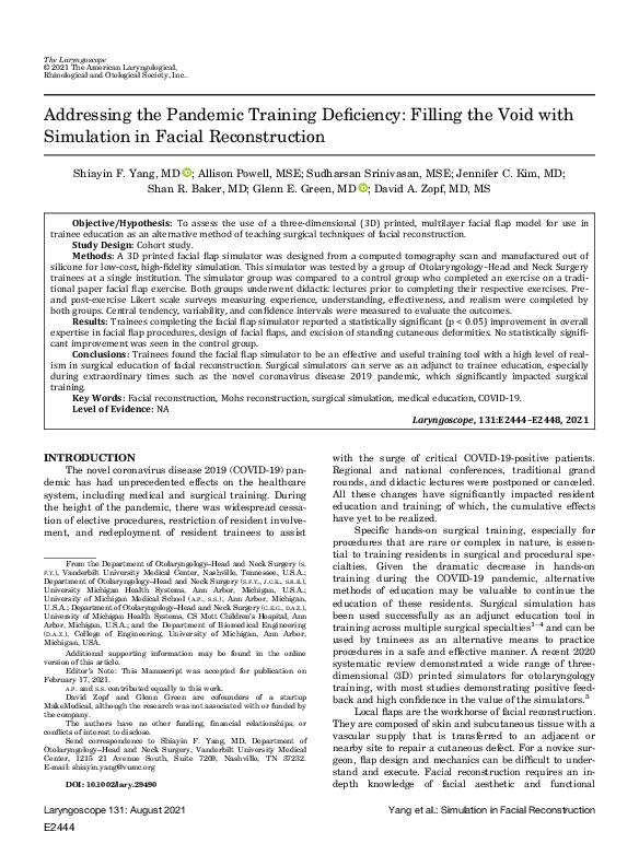 (PDF) Addressing the Pandemic Training Deficiency: Filling the Void ...