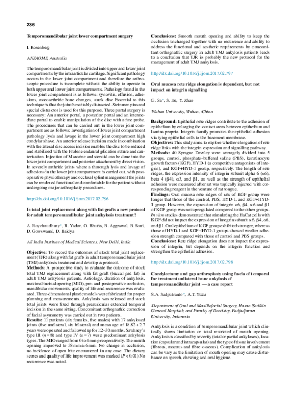 (PDF) Condylectomy and gap arthroplasty using fascia of temporal for treatment unilateral bone ...