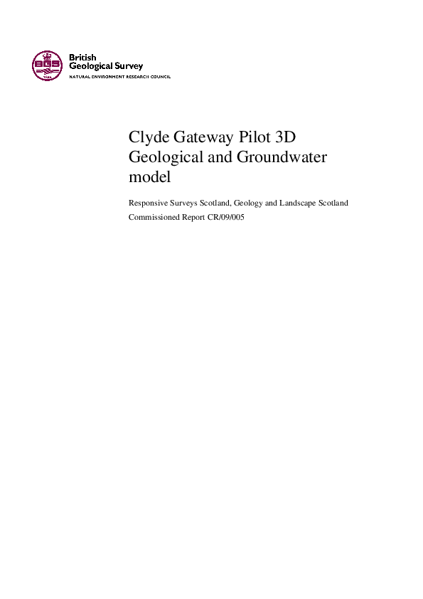 (PDF) Clyde Gateway Pilot 3D Geological and Groundwater Model