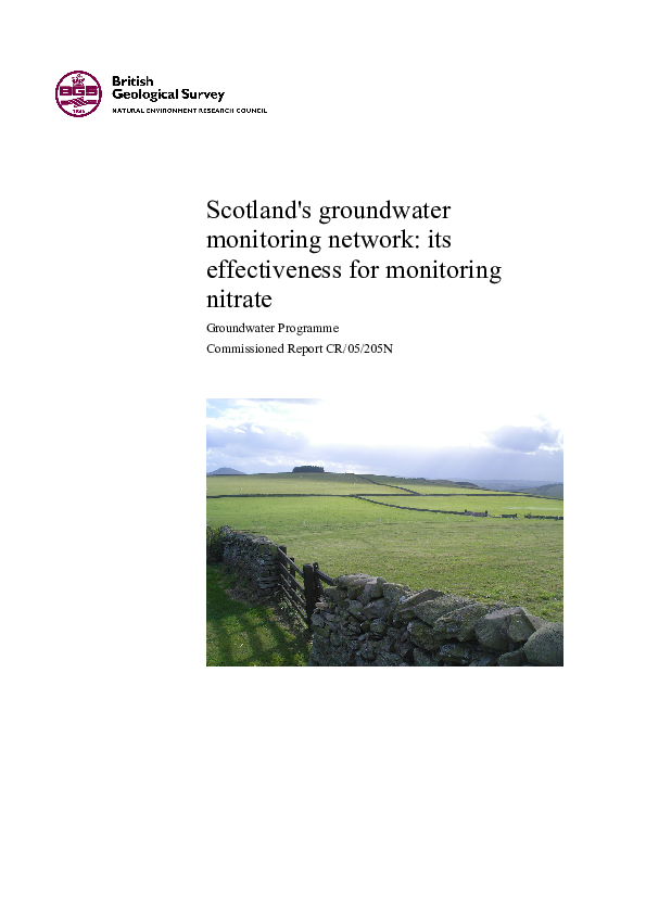 (PDF) Scotland's groundwater monitoring network: its effectiveness for ...