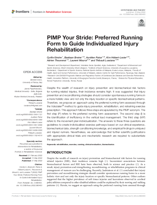 (PDF) PIMP Your Stride: Preferred Running Form to Guide Individualized ...