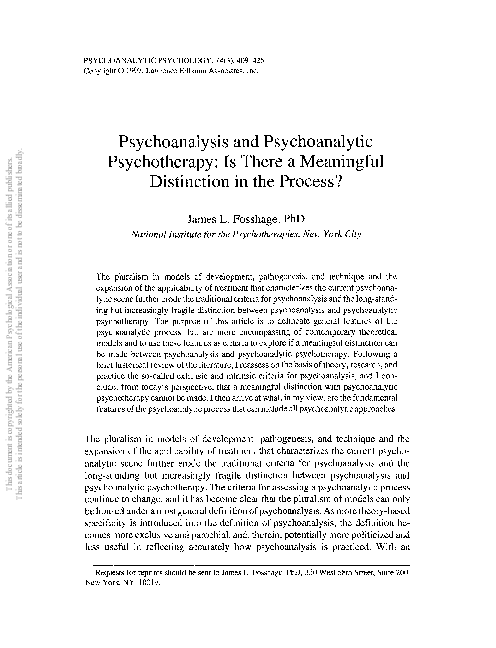 (PDF) Psychoanalysis and psychoanalytic psychotherapy in the South African context