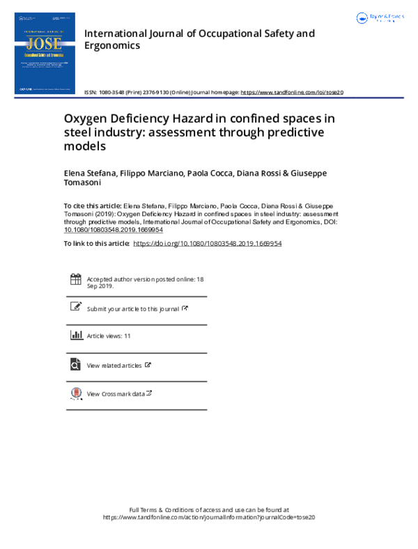 (PDF) Oxygen deficiency hazard in confined spaces in the steel industry ...