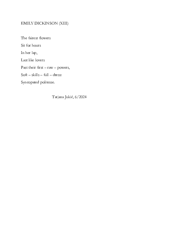 (PDF) Emily Dickinson (XIII)