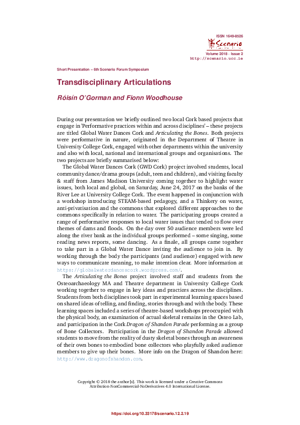 (PDF) Transdisciplinary Articulations