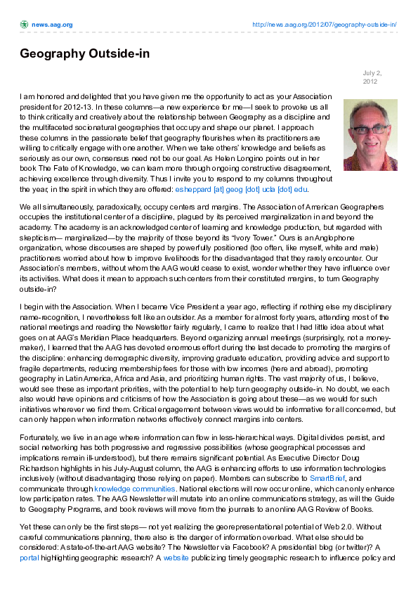 (PDF) Geography Outside-in