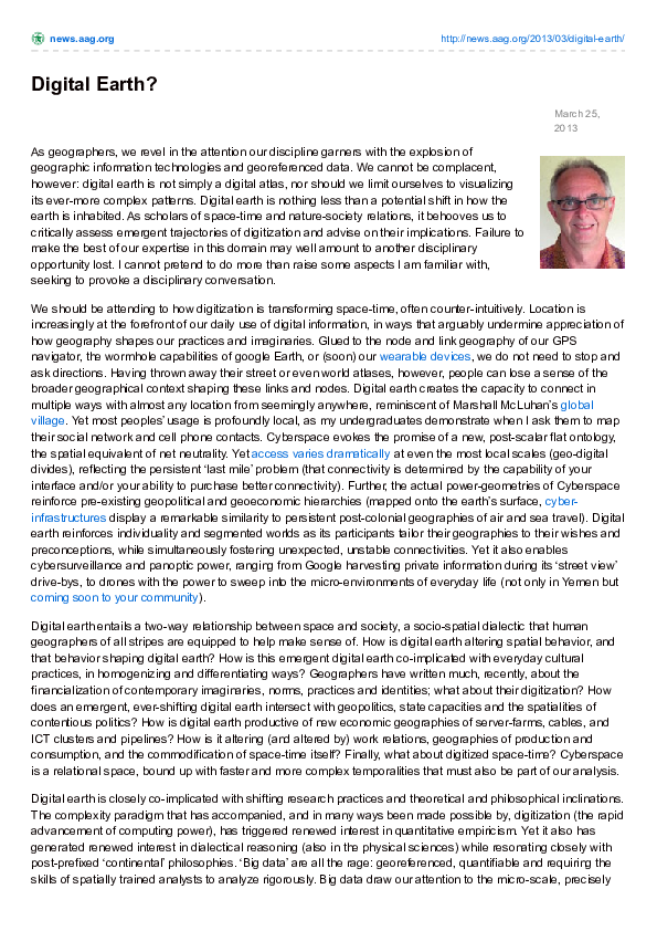 (PDF) Digital Earth?