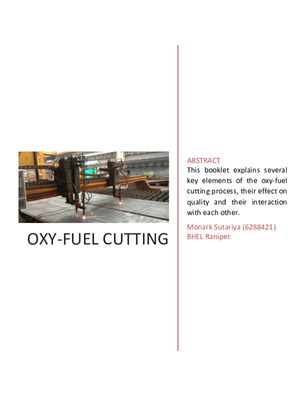 (PDF) Oxy-Fuel Cutting