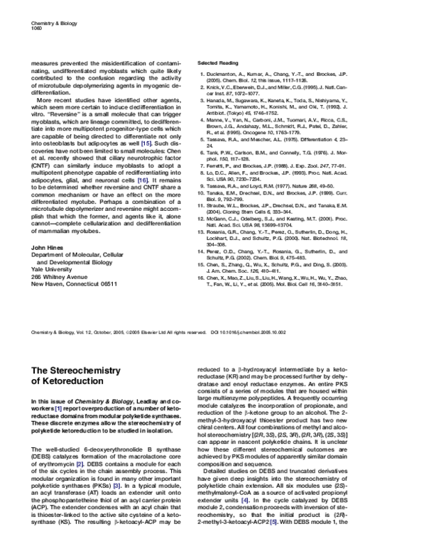 (PDF) The Stereochemistry of Ketoreduction | Patrick Caffrey - Academia.edu