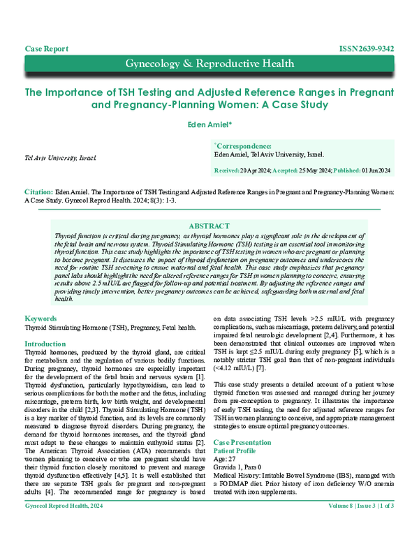 (PDF) The Importance of TSH Testing and Adjusted Reference Ranges in ...