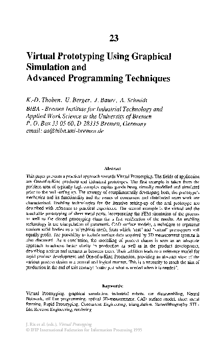 (PDF) Virtual Prototyping Using Graphical Simulation and Advanced ...