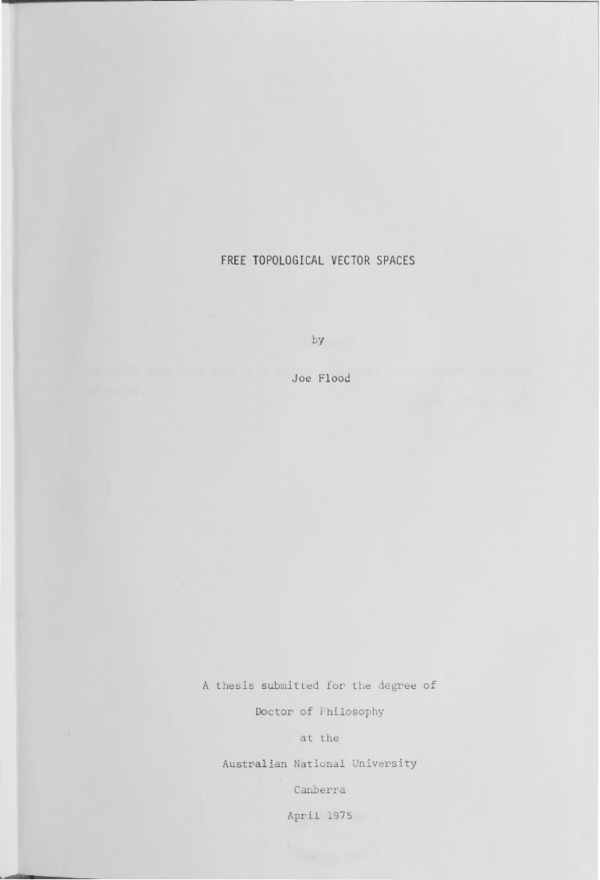 (PDF) Free topological vector spaces