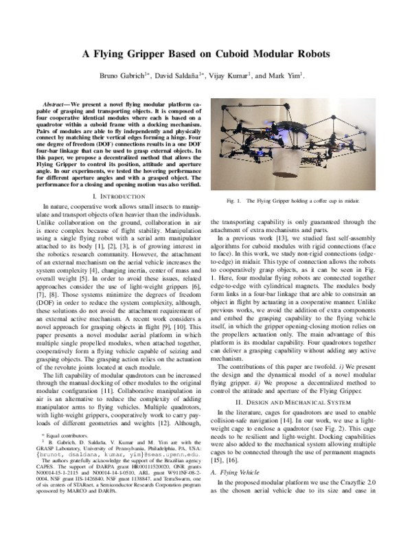 (PDF) A Flying Gripper Based on Cuboid Modular Robots
