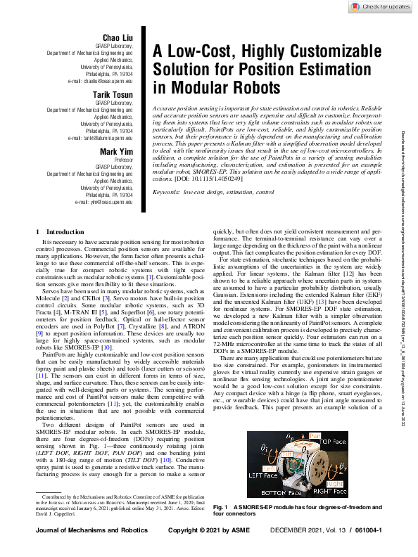 (PDF) A Low-Cost, Highly Customizable Solution for Position Estimation ...