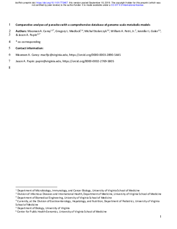 (PDF) Comparative analyses of parasites with a comprehensive database ...