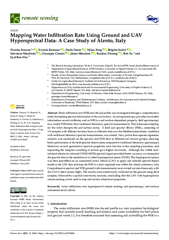 (PDF) Mapping Water Infiltration Rate Using Ground and UAV ...