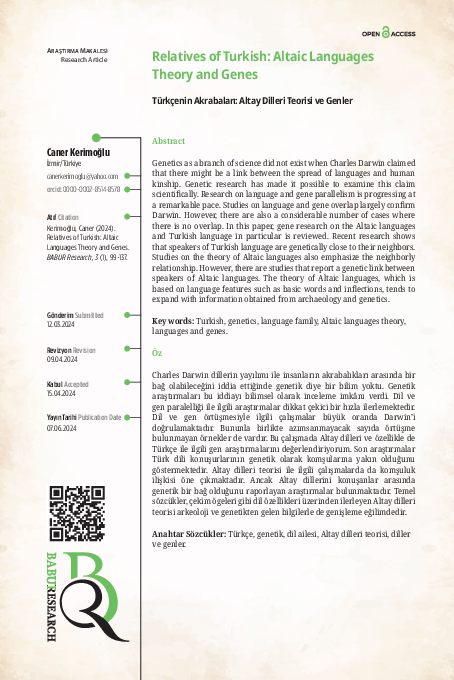 (PDF) Relatives of Turkish: Altaic Languages Theory and Genes