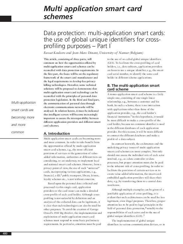 (PDF) Multi application smart card schemes