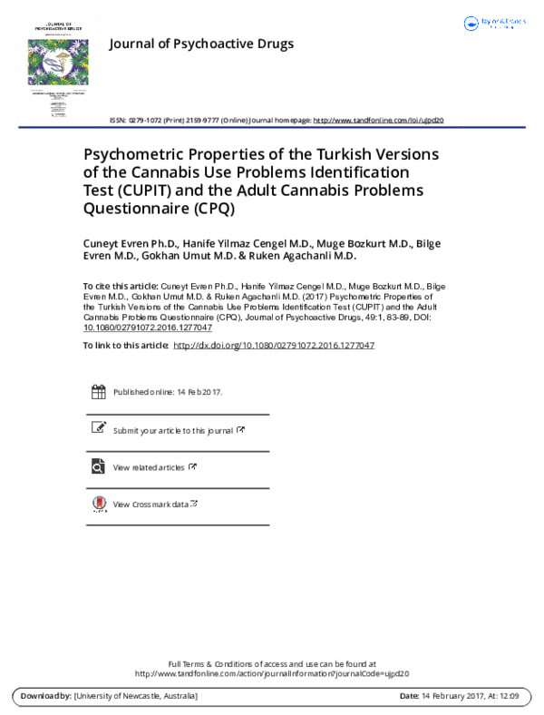 (PDF) Psychometric properties of the Turkish Versions of Perceived ...