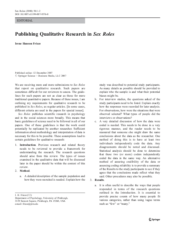 Pdf Publishing Qualitative Research In Sex Roles 4057