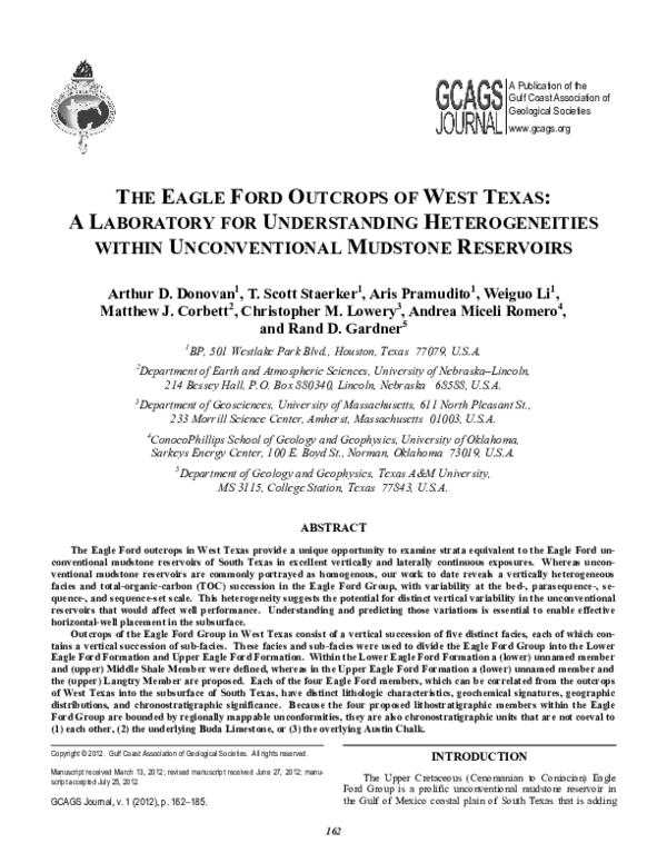 (PDF) The Eagle Ford outcrops of West Texas: a laboratory for ...