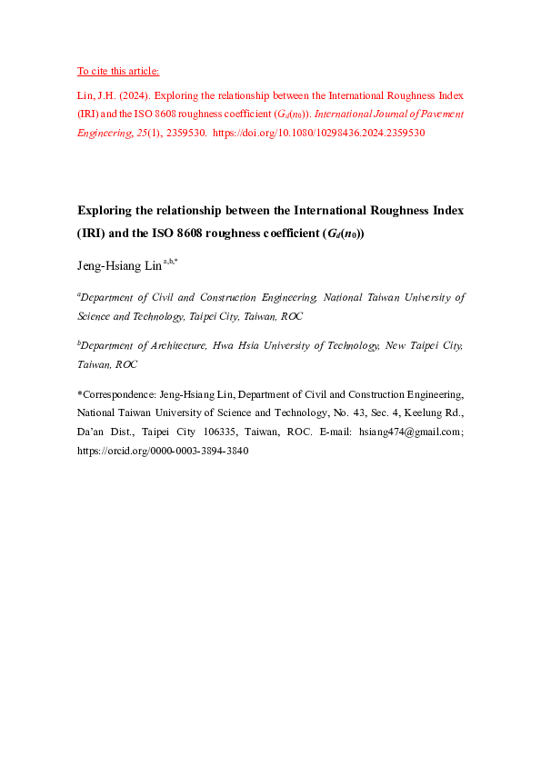 (PDF) Exploring the relationship between the International Roughness ...