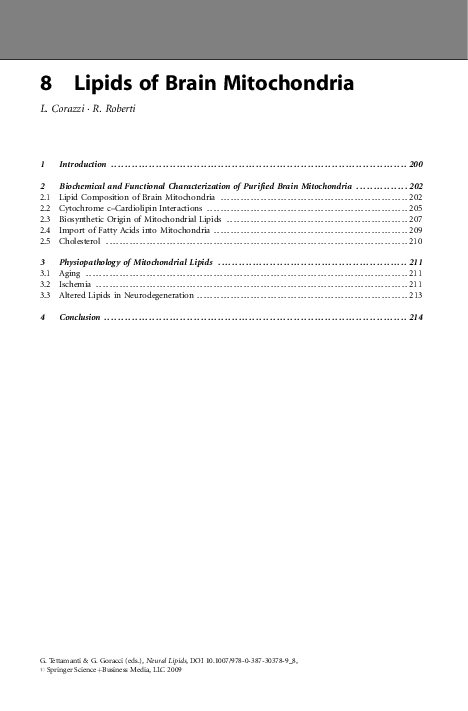 (PDF) Lipids of Brain Mitochondria