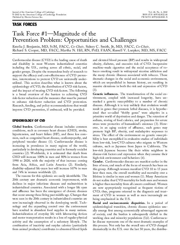 (PDF) Task Force #1—magnitude of the prevention problem: opportunities ...