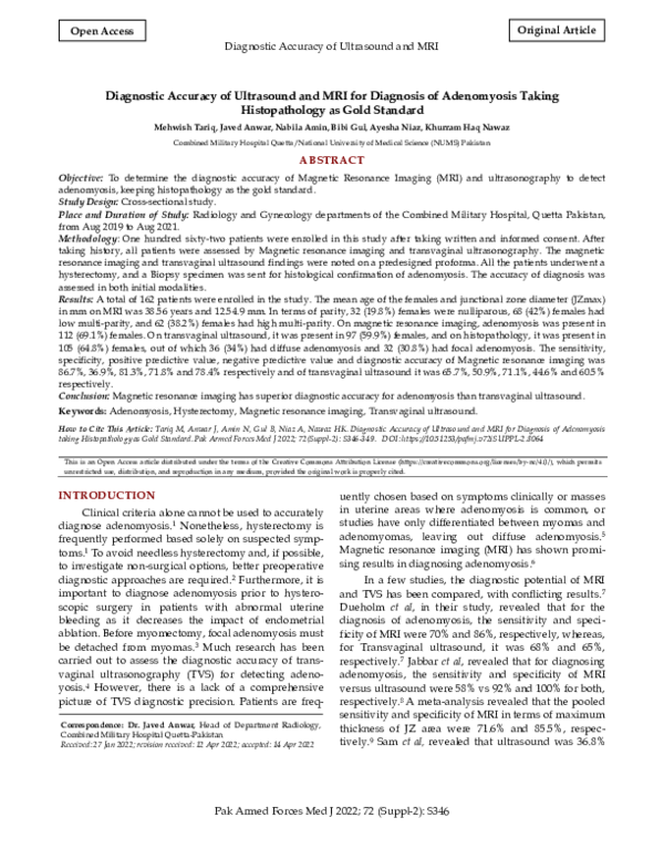 (PDF) Diagnostic Accuracy of Ultrasound and MRI for Diagnosis of ...