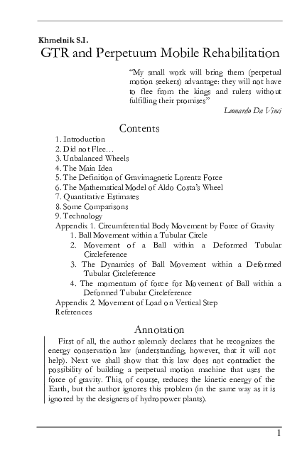 (PDF) GTR and Perpetuum Mobile Rehabilitation